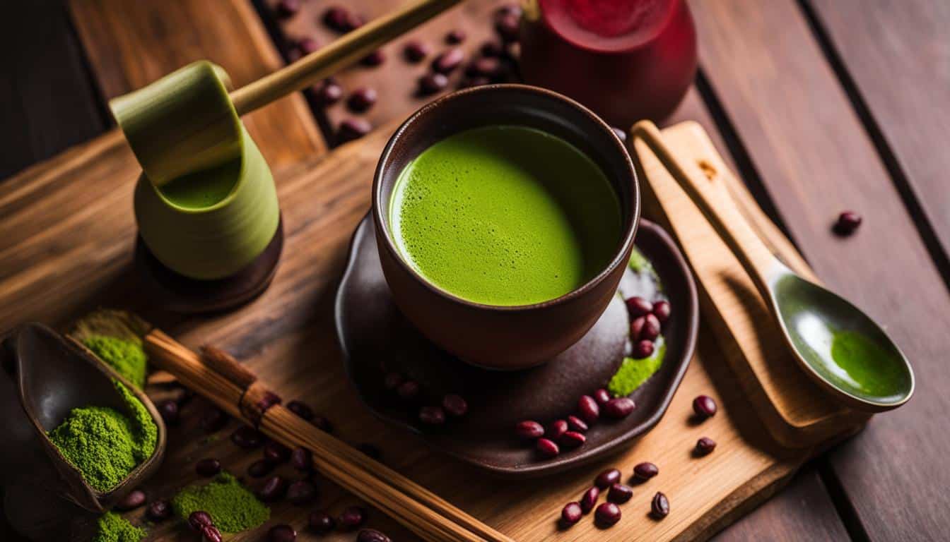 Matcha Red Bean Milk Tea